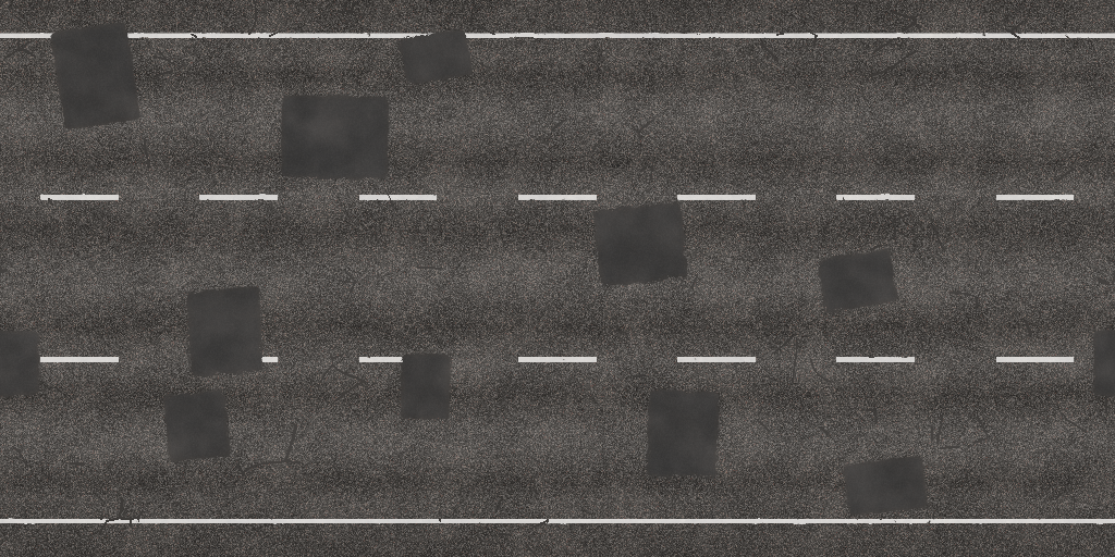 Three Lane Road Patches 02 | Free PBR texture from cgbookcase.com