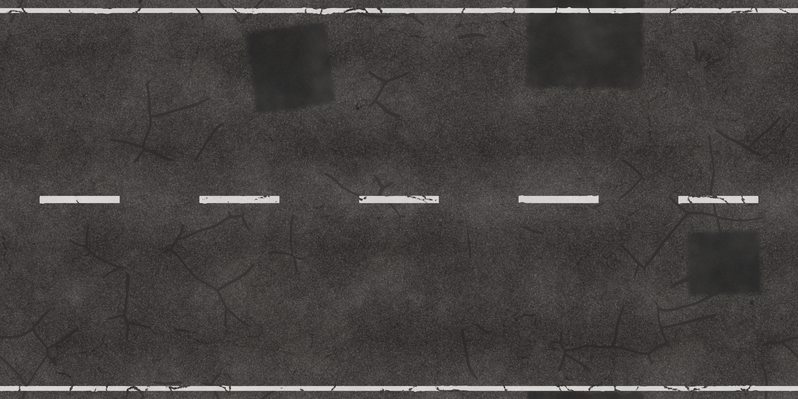 Two Lane Road Patches 01 | Free PBR texture from cgbookcase.com